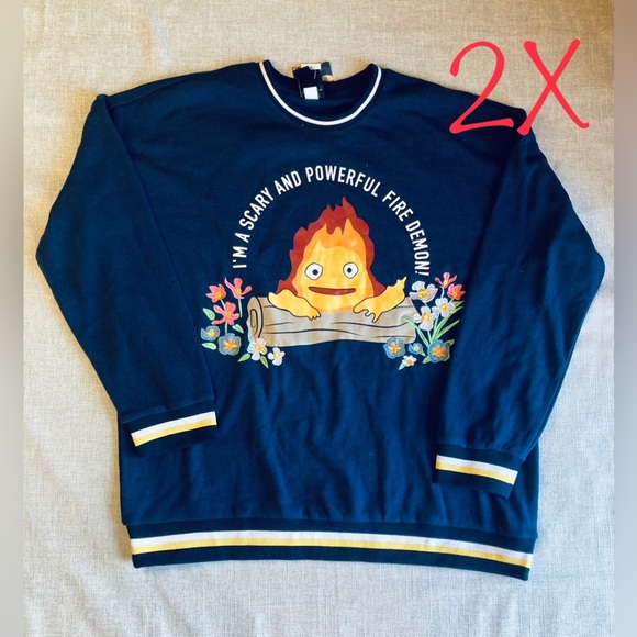 Sweaters | 2x Our Universe Studio Ghibli Howls Moving Castle Calcifer ...